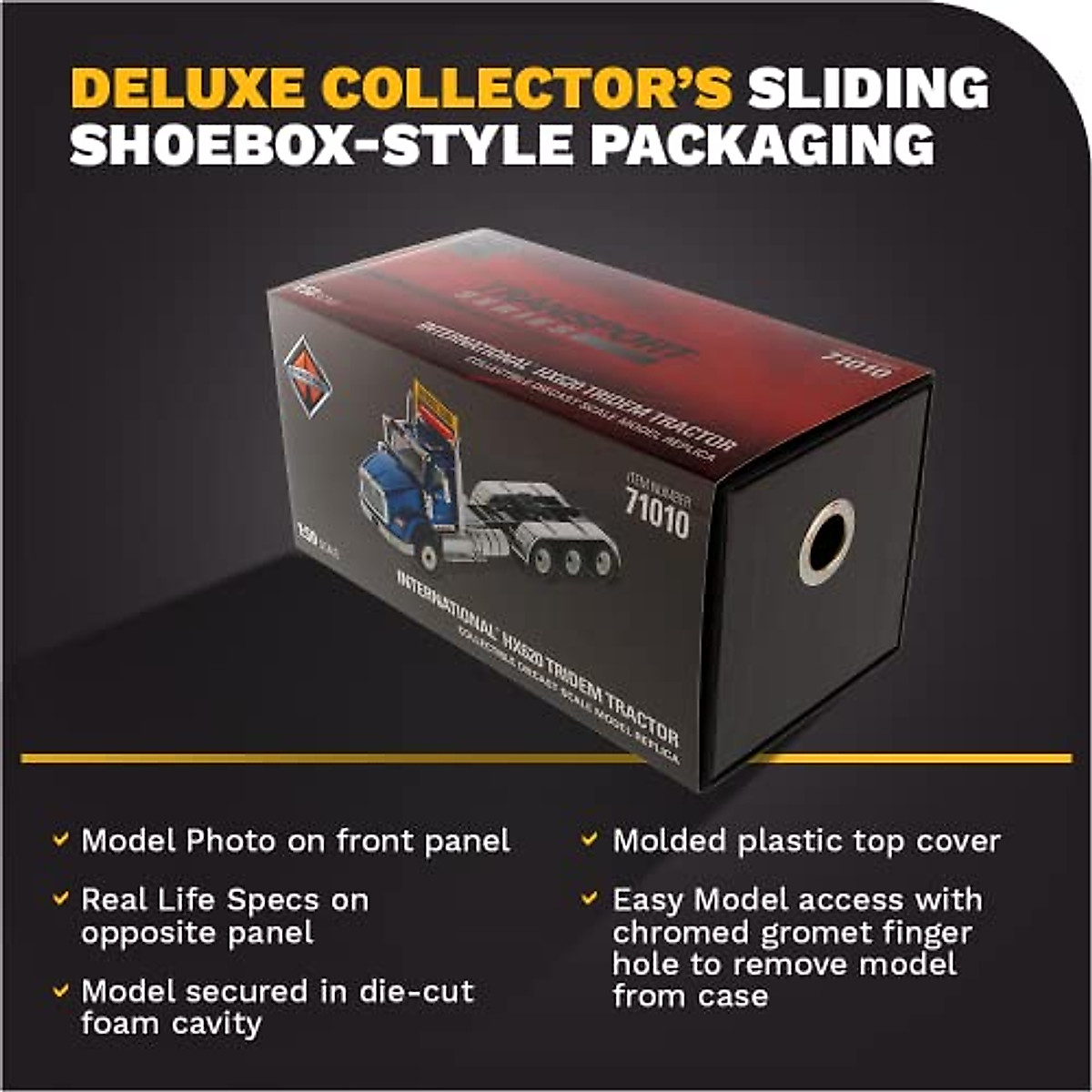 Diecast Masters International HX620 SBFA Day Cab Tridem Tractor | 1:50 Scale Model Semi Trucks | Metallic Blue Diecast Model by Diecast Masters 71010