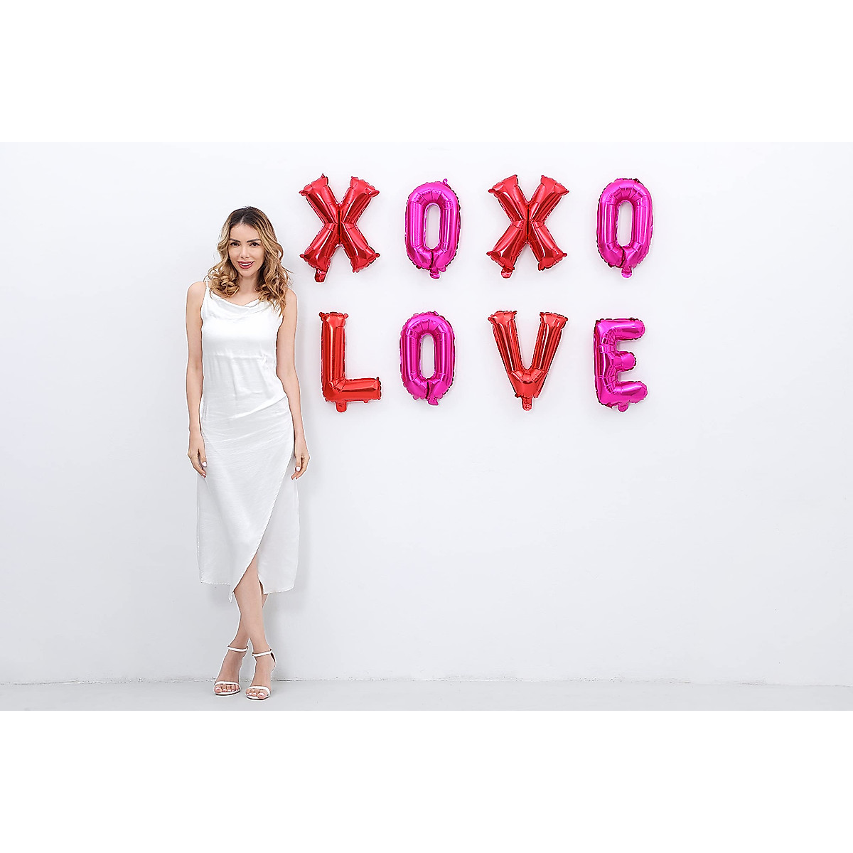 16 Inch XOXO LOVE Letters Pink Red Foil Balloons (XOXOLOVE)