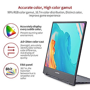 G-STORY 15.6” Portable Monitor, 1ms 165Hz Portable Gaming Monitor (Support 144Hz) Full HD 1080P, IPS Screen USB C Computer Monitor with HDMI Freesync for Laptop PS5 NS Xbox PS4 Phone with Smart Cover