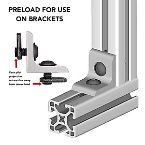 8020, 3320, 15 Series, 5/16-18 x 0.687 Inch Flanged Button Head Socket Cap Screw Bolt (FBHSCS) with Slide-in Economy T-Nut Hardware Combo (25 Pack)