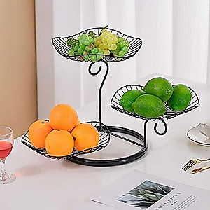 Iron Fruit Plate Modern Simple Family Living Room Tea Table Snack Plate Black