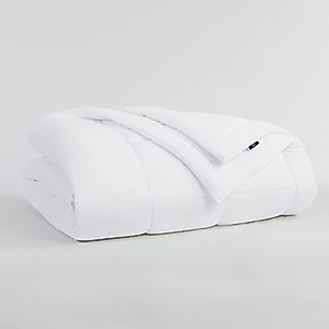 Serta ComfortSure Down Alternative Comforter, Soft Box Stitched Duvet Insert, Quilted Queen Comforter with 4 Corner Tabs, All Season Bedding, White