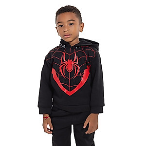 Marvel Spider-Man Miles Morales Toddler Boys Fleece Cosplay Pullover Hoodie and Pants Outfit Set 5T