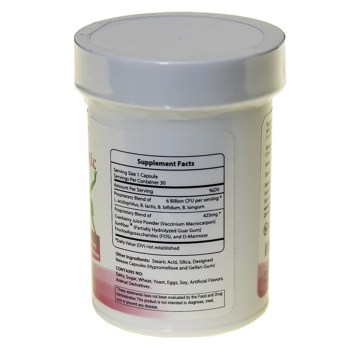 FloraTummys Women's Probiotic, Urinary Tract Digestive Immune System Health, Cranberry Powder, Kosher Certified, Non-Dairy, Gluten Free, Non-GMO