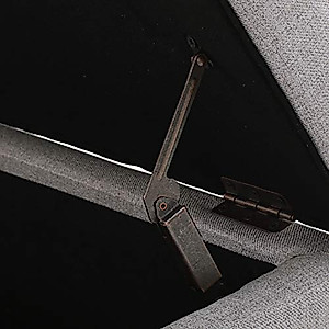 Christopher Knight Home Gable Fabric Storage Ottoman, Light Grey, Dimensions: 19.25”D x 50.75”W x 16.00”H