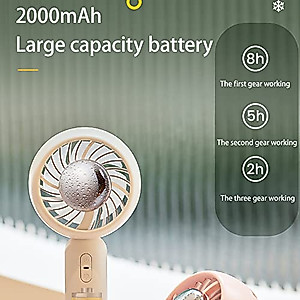 Sun3drucker Portable Cold Compress Handheld Fan - USB Rechargeable Fast Cooling Icy Mini Personal Hand Fan with 3 Speed for Office, Outdoors, Travel, Hiking, Camping