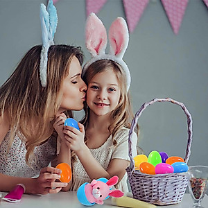 12 Pcs Easter Eggs Filled with Mini Plush Animals Toy Easter Basket Stuffers for Kids Easter Egg Hunt, Easter Party Favor