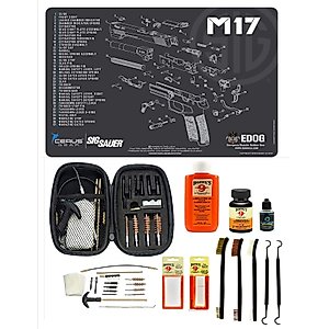 EDOG Range Warrior 27 Pc Gun Cleaning Kit - Compatible with Sig Sauer M17 - Schematic (Exploded View) Pistol ProMat Range Warrior Universal .22 9mm - .45 Kit & Tac Book Accessories Set
