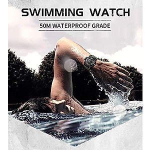 AIMES Men’s Sport Watches Military Outdoor Sports Digital Watch Waterproof Tactical Army Wristwatch Fashion Casual Watches (A-Orange)