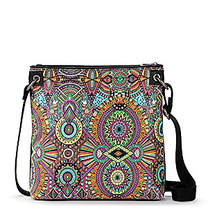 Sakroots Women's Artist Circle Flat Crossbody, Rainbow Wanderlust
