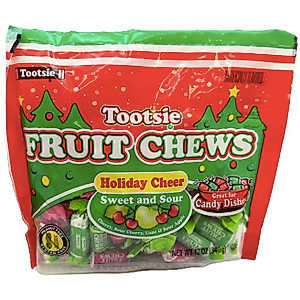 Christmas Roll Holiday 4 Pack - Candy Cane Pops 9.6 oz, Fruit Chews Holiday Cheer "Sweet and Sour" 12 oz, and Snowballs 3.5 (2). Bonus Angry Goat Goods fridge decoration included.