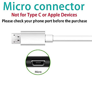 MATEIN Micro USB Cable, 10 FT 3 Pack Extra Long Sturdy Android Charger Cable, Fast Charging Cable Cord Fit for PS4 Controller, Android, Samsung Galaxy S7 J3 J7, Xbox, White