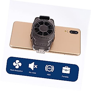 WOONEKY Radiator Reduction Cooling Practical Noise for Cellphone Live Cooler Streaming Portable Game Device Cretaive Outdoor Gaming Fan Professional Mini Smartphone Handle Cell Phone