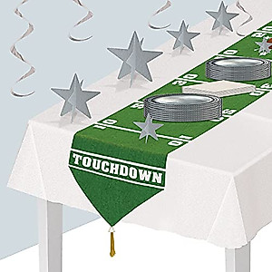 Beistle Printed Game Day Table Runner, 11"x6', Green, White