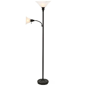 Hampton Bay 71.5 in.Antique Bronze Finish Floor Lamp with attached adjustable reading light