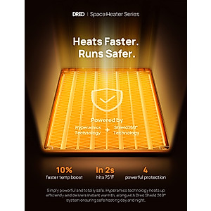 Dreo Space Heater with Motion Sensor, 2022 Upgraded 1500W Electric Heater with 70° Oscillating, Digital Thermostat, Remote Control, Motion Detection, Auto Turning On/Off, for Garage, Office, Indoor