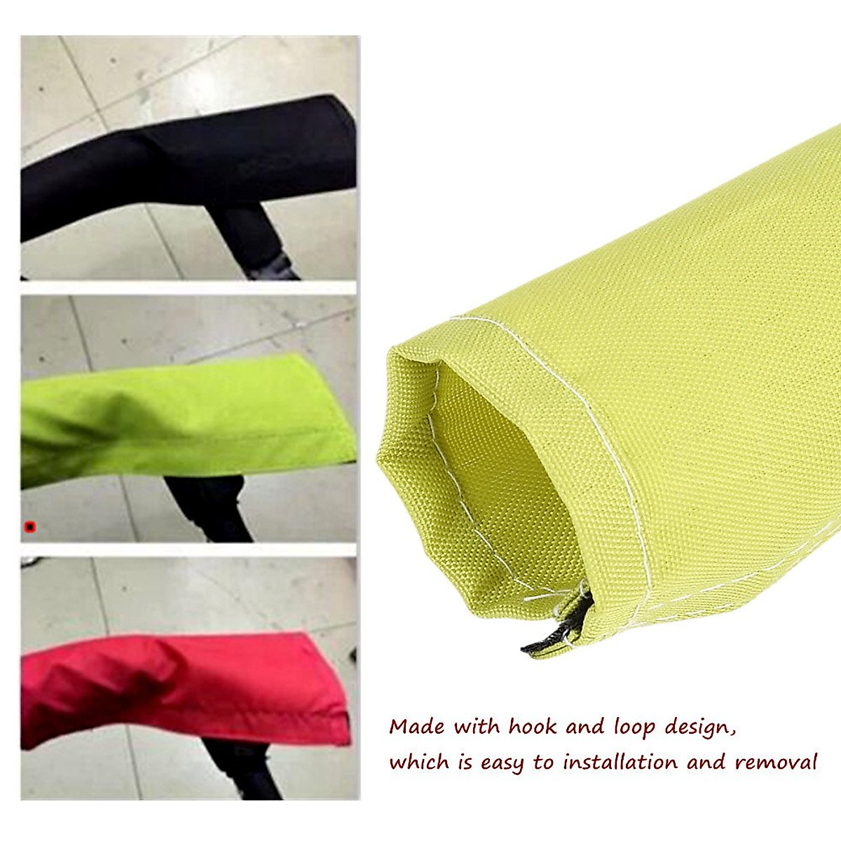 Baby Pushchair Stroller Fabric Handle Bar Pushchair Handlebar Warmer Gloves Cover (Black)