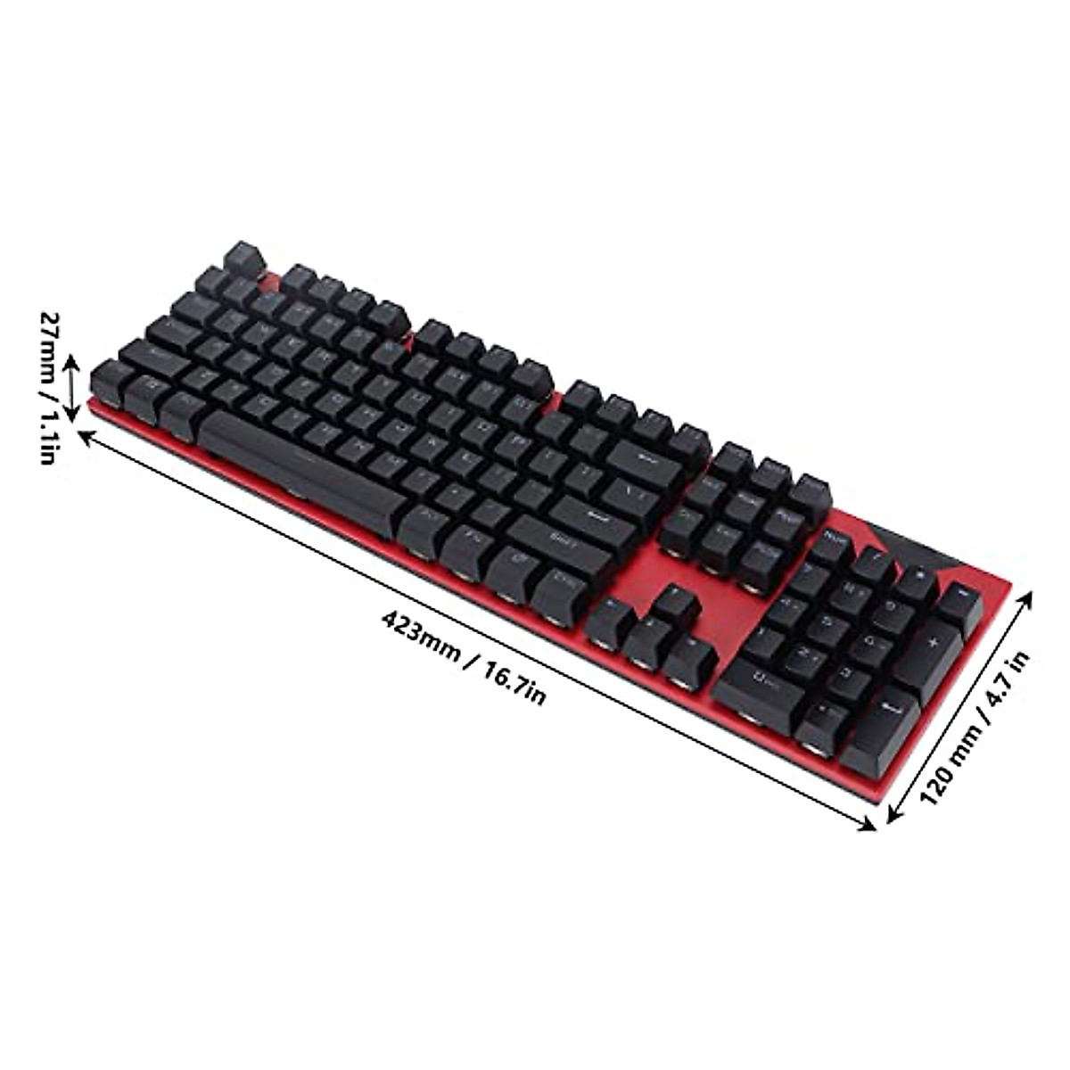 Kafuty-1 USB Mechanical Keyboard, 104 Keys Ergonomic PC Gaming Keyboard with 20 Kinds of Light Modes, Red Switch, for Win XP 7 8 10, for OS X 10.2 and Above(red)