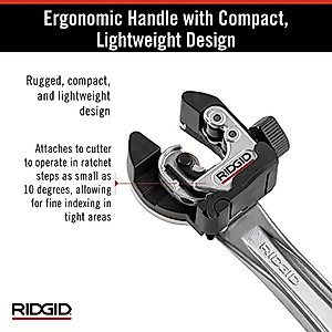 RIDGID 32573 Model 118 2-in-1 Close Quarters AUTOFEED 1/4" to 1-1/8" Metal Tubing Compact Cutter, Silver/Black
