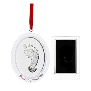 Pearhead Babyprints Double-Sided Christmas Photo Ornament with Clean Touch Ink Pad, Newborn Handprint or Footprint Kit, 2 Sided Baby's 1st Christmas Holiday Keepsake Ornament