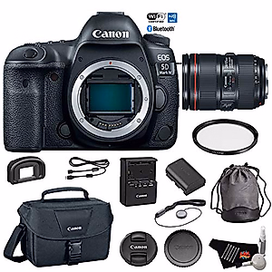 Canon EOS 5D Mark IV Digital SLR Camera with 24-105mm f/4L II Lens - Bundle with UV Filter + Canon Carrying Bag + Cleaning Kit + More (International Version)