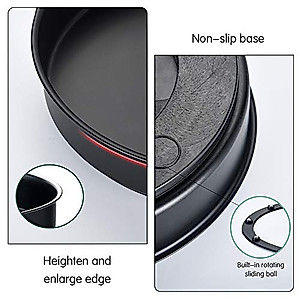 Pearlead Metal 3 Tier Lazy Susan Turntable Rotating Kitchen Spice Organizer Rack Spinning Food Storage Container Tray for Cabinets Pantry Bathroom Fridge Black 1.7" Edge