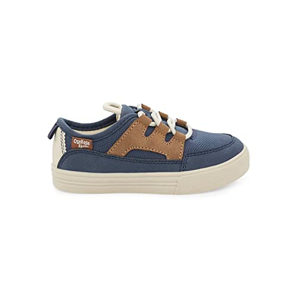 OshKosh B'Gosh Boy's Forketa Sneaker, Navy/Tan, 12 Little Kid