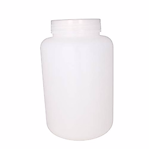 Othmro 1Pcs 2000ml Plastic Empty Bottles, Lab Cylindrical Chemical Reagent Polyethylene Bottle, Wide Mouth Laboratory Reagent Bottle, Sample Sealing Liquid Storage Container White Translucent