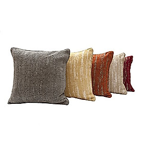 McAlister Textiles Luxury Orange Textured Chenile Cushion Cover for Bedroom & Living Room Decor - 49x49 Cm - 20x20 Inches