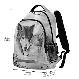 Wolf Animal Backpack for Students Boys Girls School Bag Travel Daypack