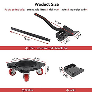 ONEON Furniture Mover with Wheels & Furniture Lifter Set, 360° Rotation Wheels Furniture Dolly, 660 Lbs Capacity, for Moving Heavy Furniture, Refrigerator, Sofa, Cabinet