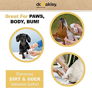 Dr. Oakley Daily Natural Dog Wipes, Honey & Oatmeal, 100 Ct, Gentle, Moisturizing, Odor-Eliminating, Alcohol-Free, Vet Approved