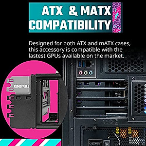 Cooler Master MasterAccessory Vertical Graphics Card Holder Kit V3 with Premium Riser Cable PCI-E 4.0 x16-165mm, Compatibility PCIe 4.0 and Older for E-ATX, ATX, Micro ATX Case (MCA-U000R-KFVK03)