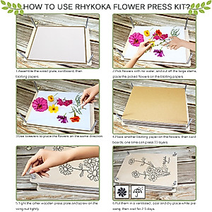 Rhykoka Large Flower Press Kit for Adults, 10 Layers 11.8 x 8.3 Inches DIY Wood Flower Leaf Plant Press Kit Flower Pressing Kit, Great Gift for DIY Arts and Crafts Lovers (Light Beige)