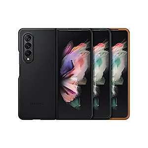 Samsung Galaxy Z Fold 3 Phone Case, Leather Protective Cover, Heavy Duty, Shockproof Smartphone Protector, US Version, Camel,EF-VF926LAEGUS