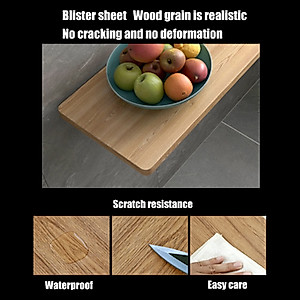 Wall-Mounted Table Wall Desk, Drop-Leaf Computer Table, Folding Heavy Duty Shelf Bracket Bench Table, Kitchen Dining Desk, Wood Color 120x50cm/47x20in