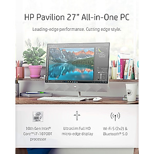 HP Pavilion 27-d0080 27" AIO Touchscreen Computer i7-10700T 16GB 1TB SSD 9ED27AA Renewed