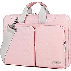 Lacdo Laptop Bag for Women, Laptop Shoulder Bag Sleeve Case for 13 inch New MacBook Air M2 A2681 M1 A2337 A2179 A1932 | 13 inch New MacBook Pro M2 M1 A2338 A2251 A2289 A2159 | 12.9" New iPad Pro, Pink
