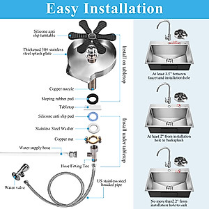 Glass Rinser for Kitchen Sink - Stainless Steel Glass Rinser Cup Washer, 9 Water Spraying Holes Bottle Washer Kitchen Sink Cup Cleaner Accessories, Quick Rinser for Baby Bottle, Bar Glass Rinser