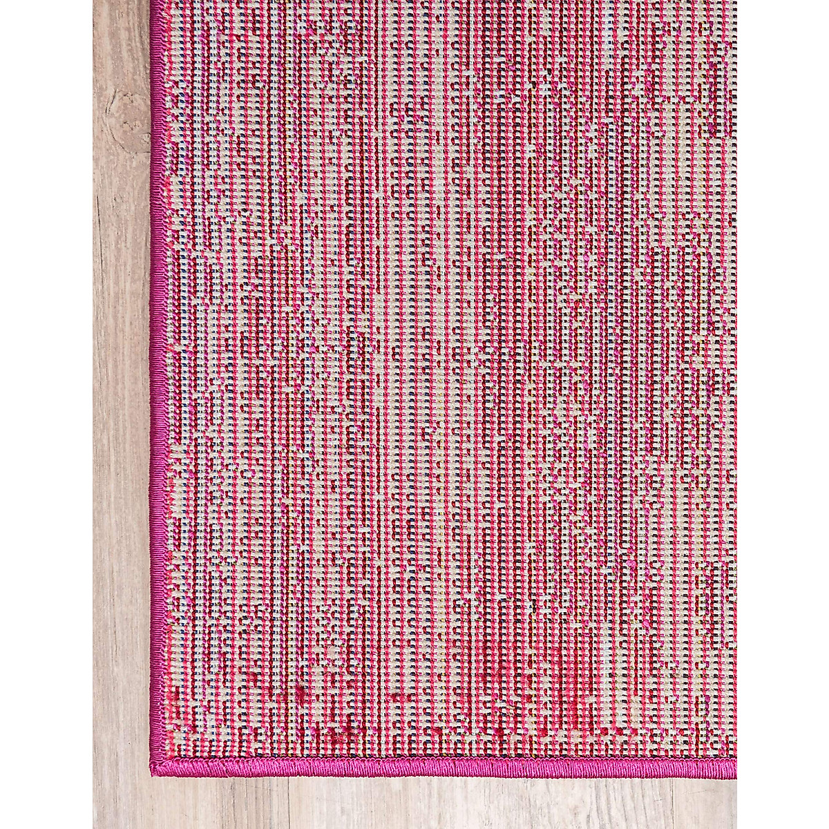 Unique Loom Jardin Collection Colorful, Vibrant, Abstract Watercolor Area Rug, 6' 1" x 9' Rectangle, Pink/Brown