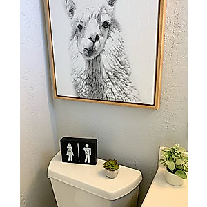 Sukha Home Funny Bathroom Signs - Cute Unisex Restroom Sign, Wooden Farmhouse Bathroom Wall Decor for Shelf or Wall Art, Home Decor Bathroom Accents