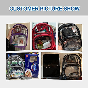 USPECLARE Clear Mini Backpack with Size 7.5"x2.8"x9" for Girls , Waterproof Small Clear Backpack for Security Travel, Concert & Sport Events(Black)