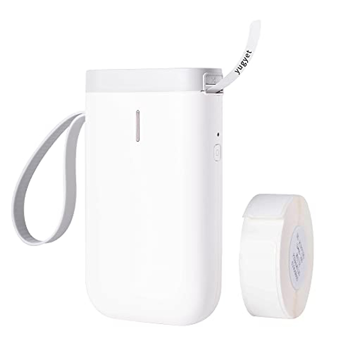 yugyet Mini Lable Maker Bluetooth Thermal Printer Portable with One Label Sticker Roll USB Rechargeable White