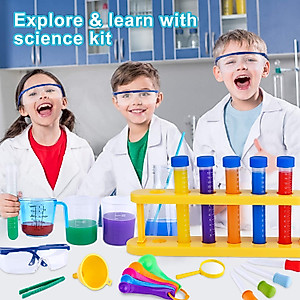 INNOCHEER Kids Science Experiment Kit with Lab Coat Scientist Costume Dress Up and Role Play Toys Gift for Boys Girls Kids Age 6+ Christmas Birthday Party
