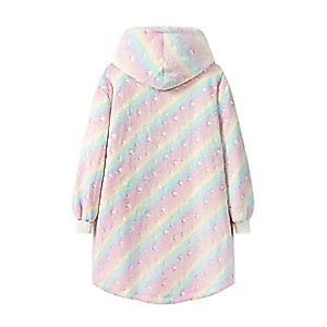 ANDSTAR Wearable Blanket Hoodie, Oversized Hooded for Women and Men, Comfy Sweatshirt with Giant Pocket （rainbow）