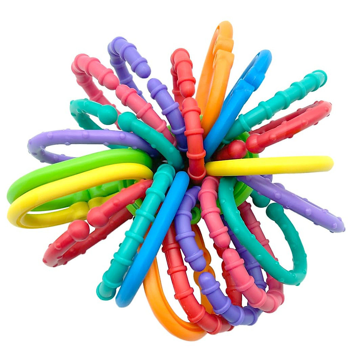 COLVWOFA Baby Toys Links-to-Go Car Seat and Hanging Stroller Ring Toy, Larger Connecting Ring Travel Accessory Set