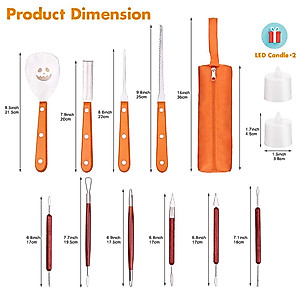 Pumpkin Carving Tools,12 PCS Halloween Pumpkin Carving Kit Stainless Steel Set Professional,DIY Pumpkin Decorating Kit for Kids and Adults,Wood Pumpkin Cut Out, Pumpkin Cutting Knife Tools 10 Stencils