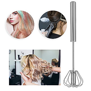 Hand Blenders,Stainless Steel Semi-Automatic Multifunction Cream Mixer Manual Egg Blender Stainless Steel Egg Color Cream Mixer Wand [#1]