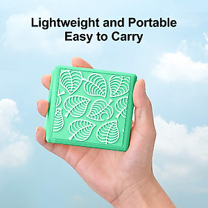 JINGDU JEMDO 12-Slot Switch Game Card Case Compatible with Switch Game & Micro SD Cards, Hard Shell, Soft Lining, The Cute Games Cartridge Holder Organizer Suitable for NS/Lite/OLED Game Card, Leaf