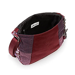 Sakroots Foldover Crossbody Bag in Cotton Canvas, Cabernet in Bloom